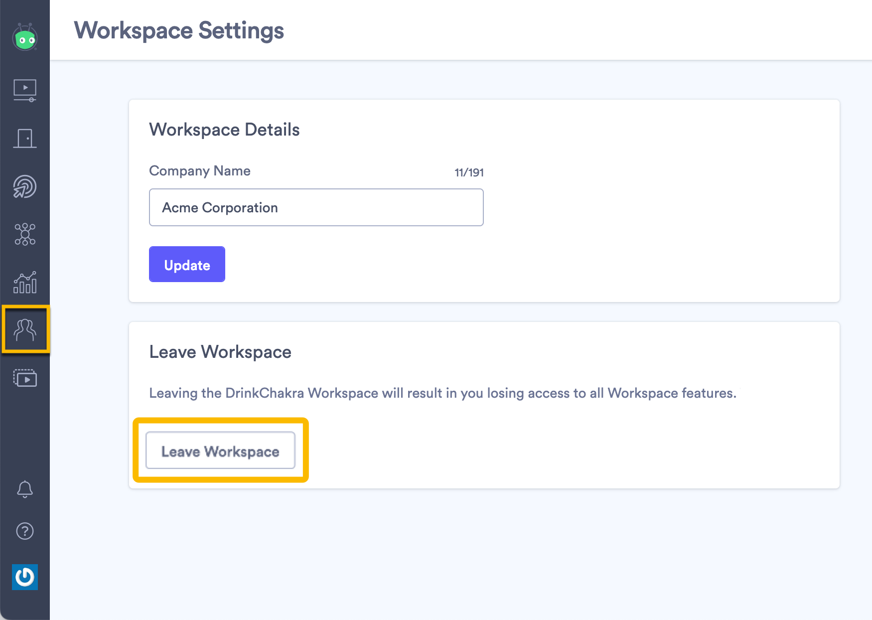 How to leave a workspace – Vidyard Support