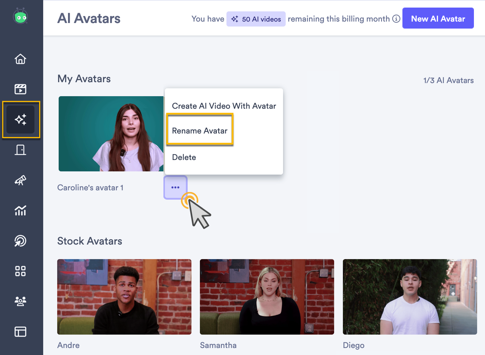 How to create a custom AI Avatar – Vidyard Support