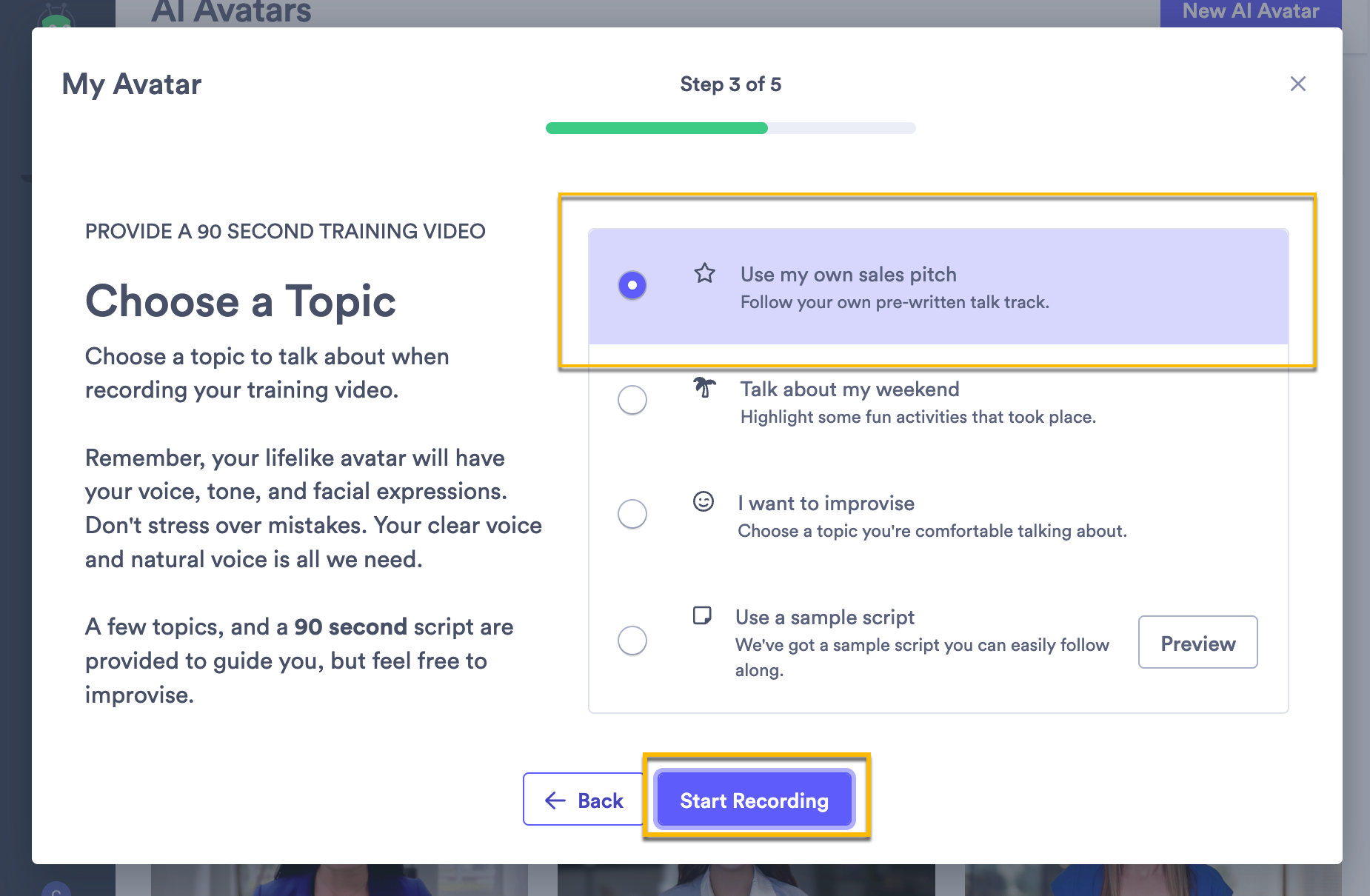 How to create a custom AI Avatar – Vidyard Support