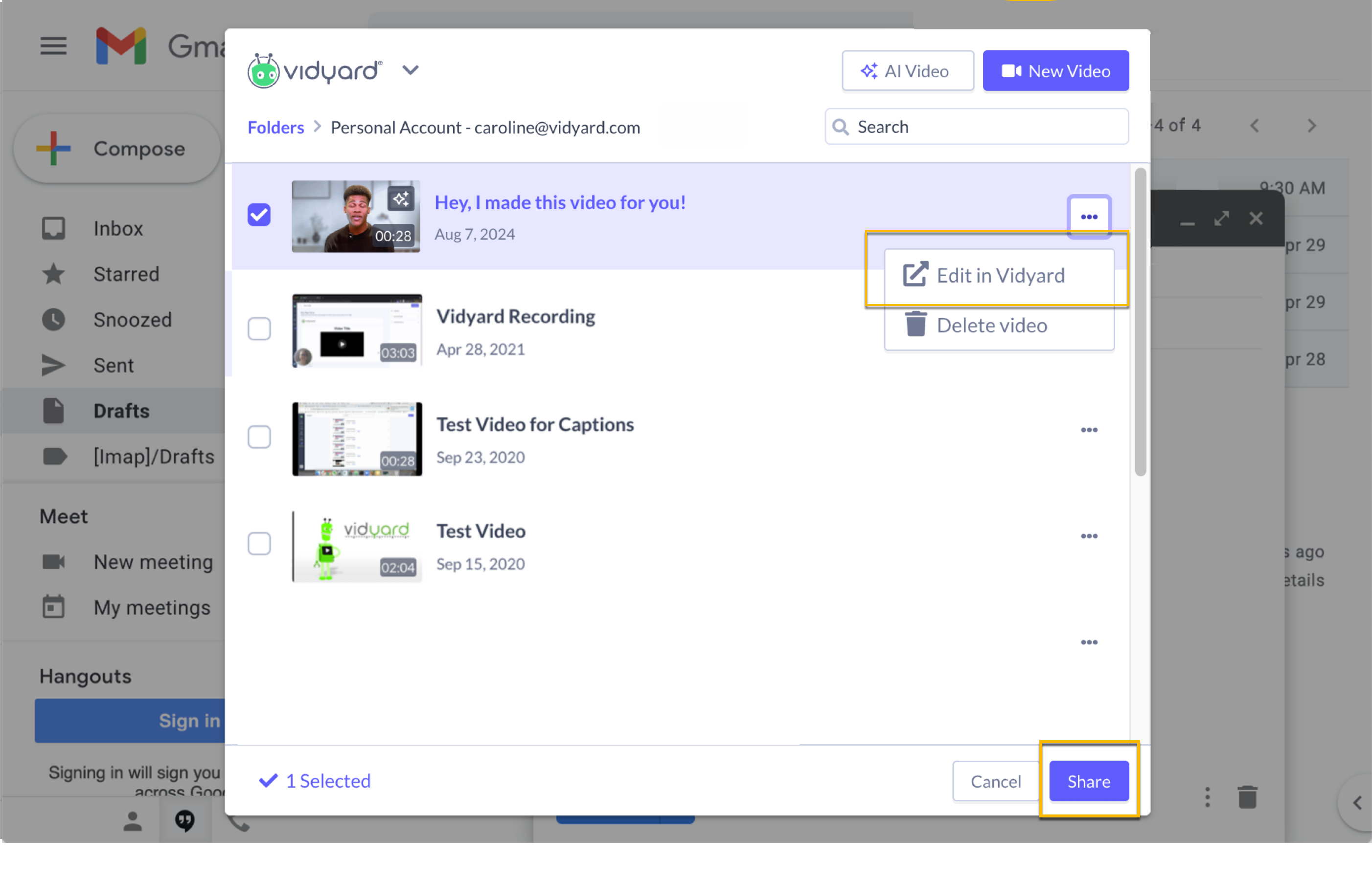 How to record and share videos in Gmail – Vidyard Support