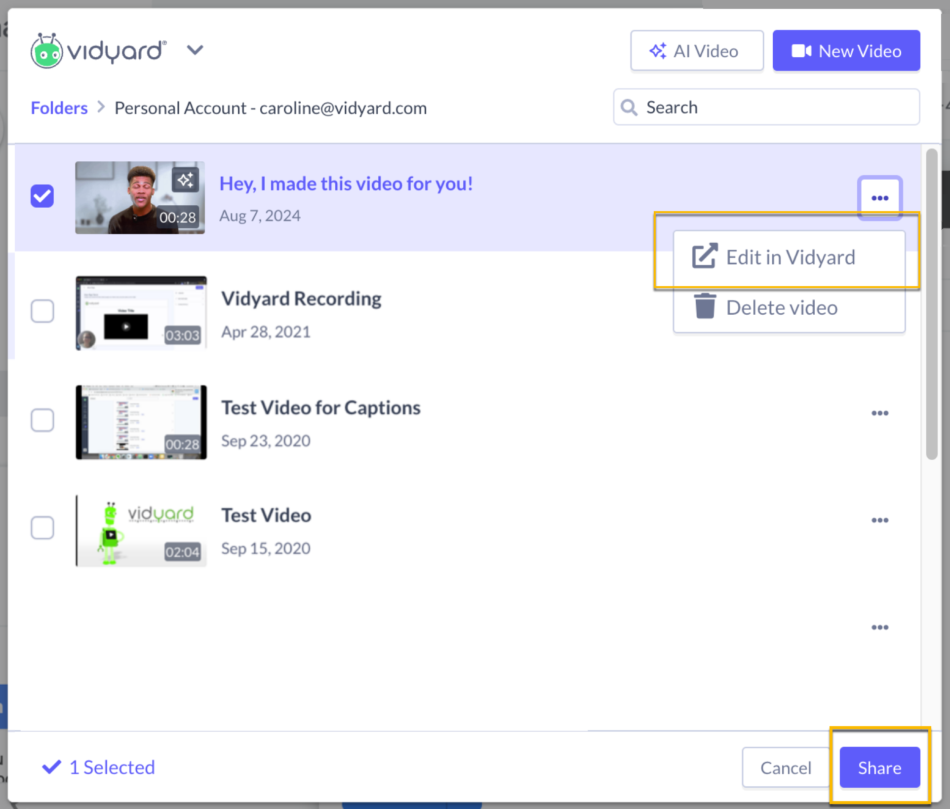 How to record and share videos in Salesloft – Vidyard Support