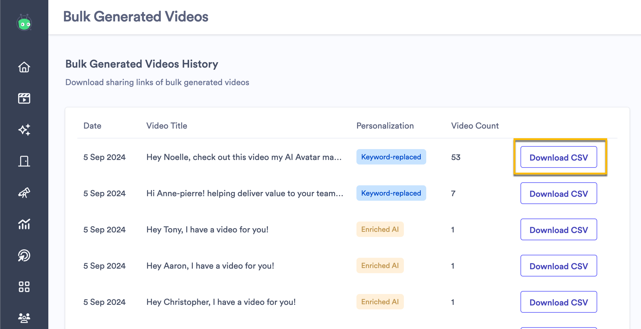How to create personalized videos in bulk – Vidyard Support
