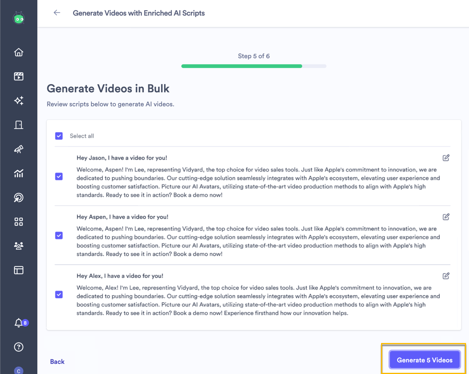 How to create personalized videos in bulk – Vidyard Support