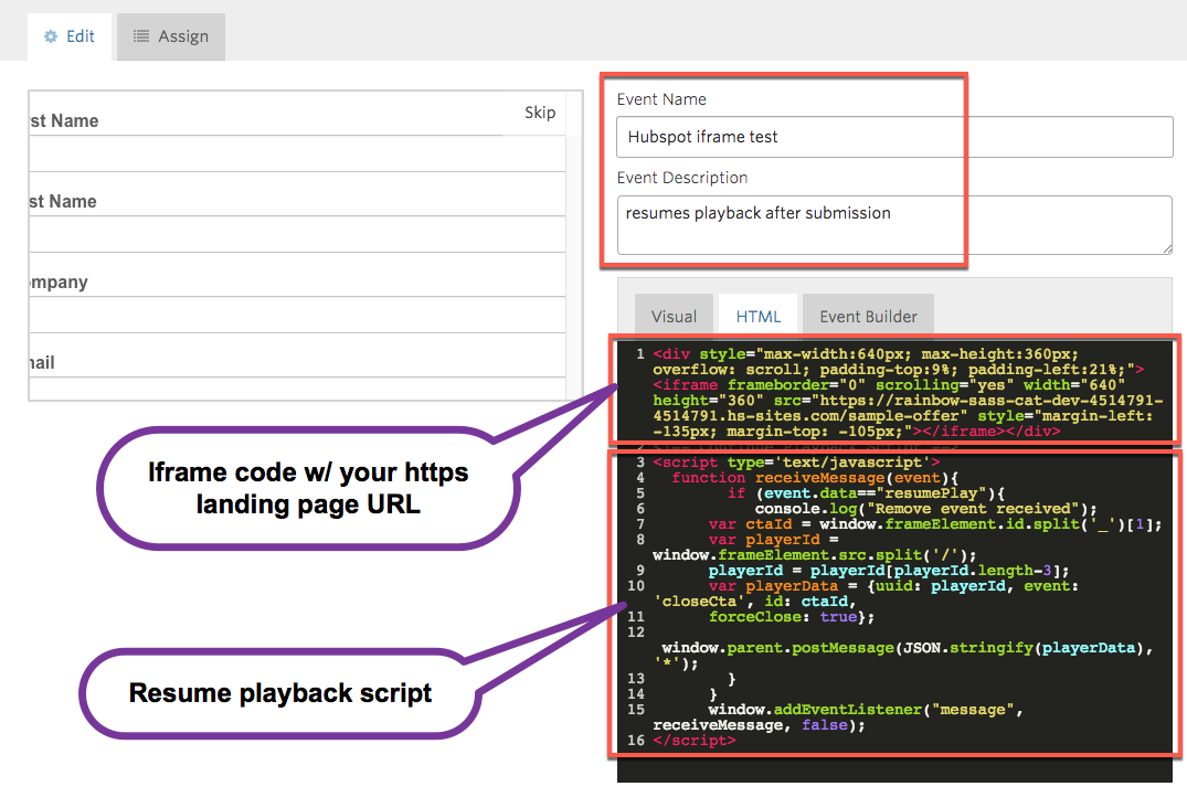Create a HubSpot form that resumes playback after submission – Vidyard ...