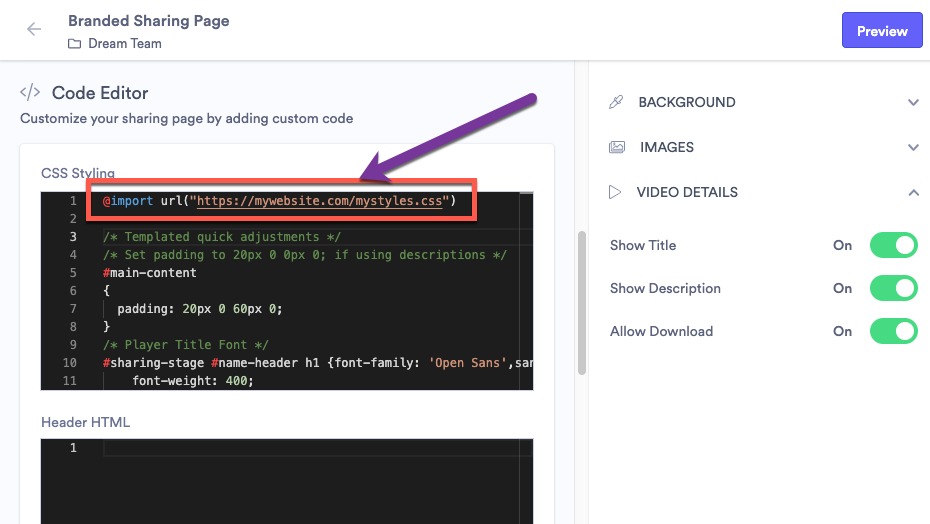 Customize Your Branded Sharing Page With HTML And CSS Vidyard Support