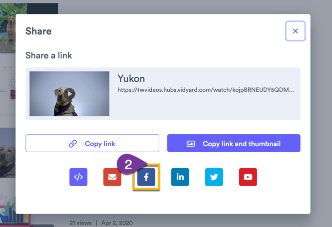 Share your videos to Facebook – Vidyard Support