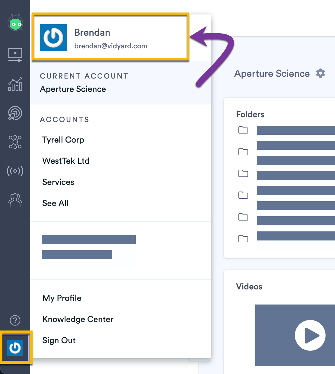 How to manage multiple Vidyard accounts – Vidyard Support