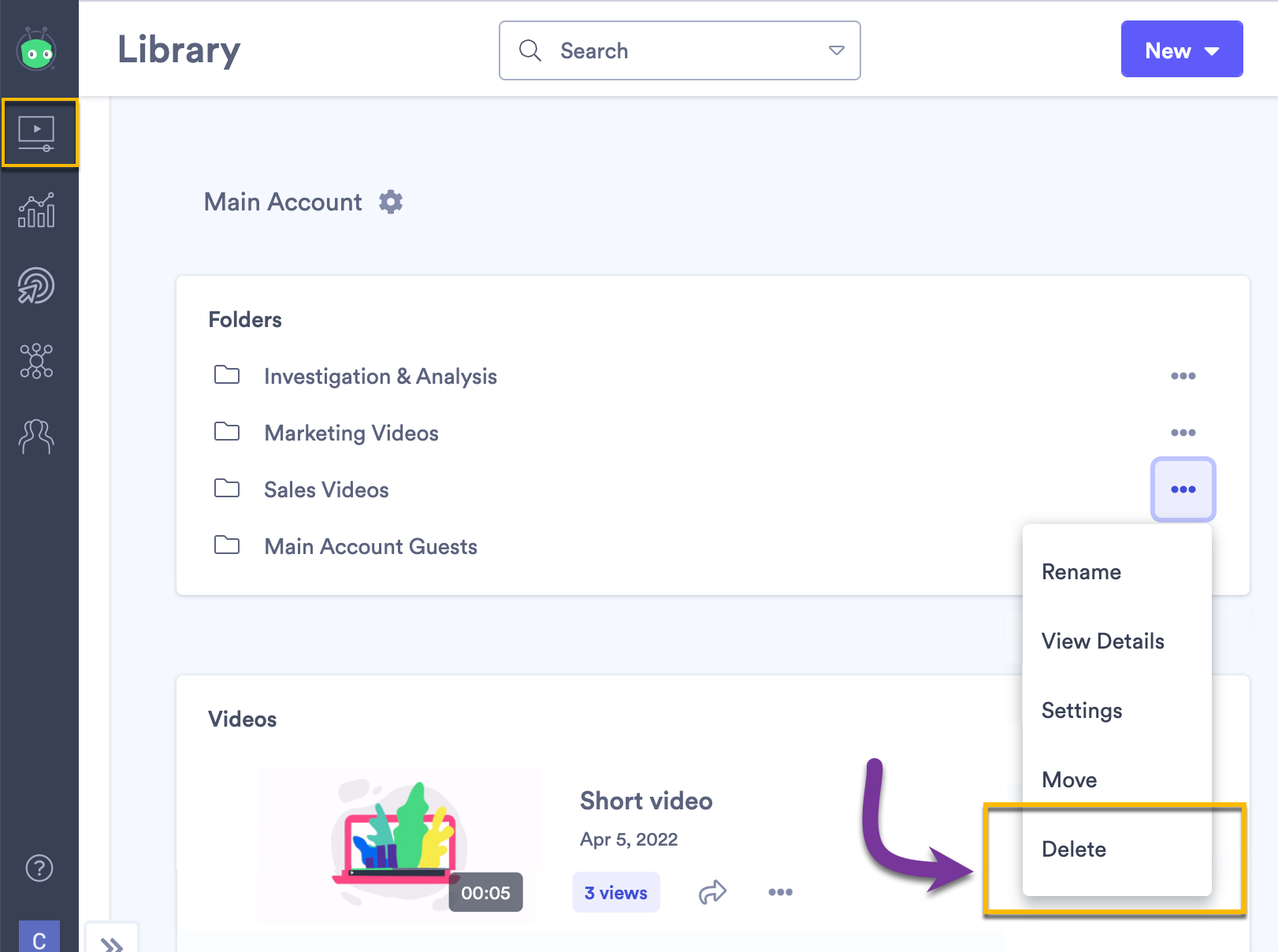 How To Add And Manage Folders Vidyard Support