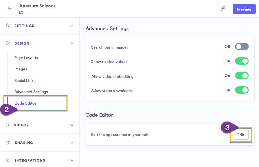 Design your video hub – Vidyard Support